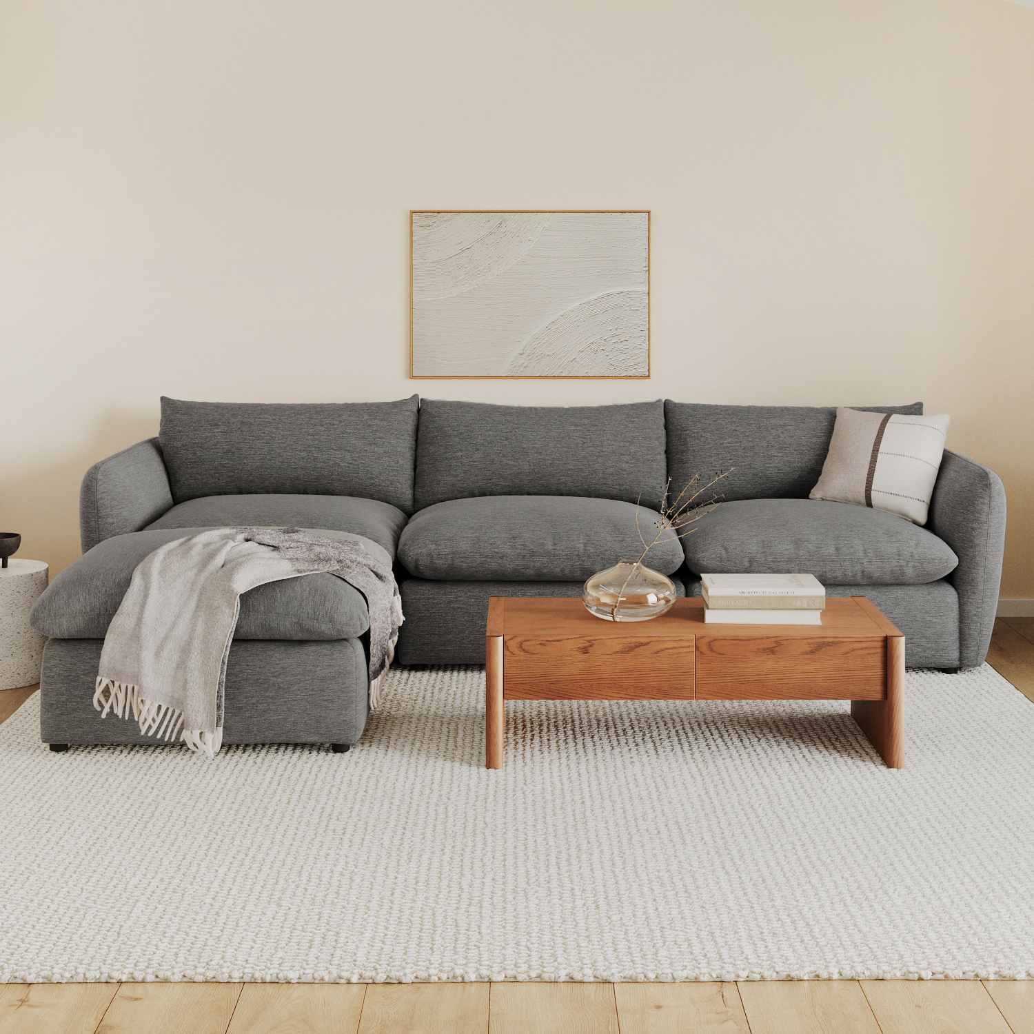 Leigh Silver Gray Reversible Sectional | Article
