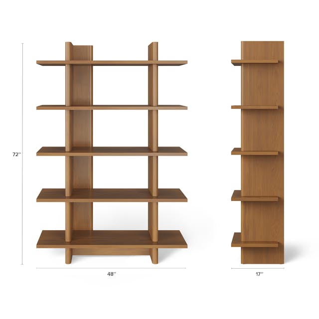 Torme Smoked Oak Tall Open Bookcase | Article