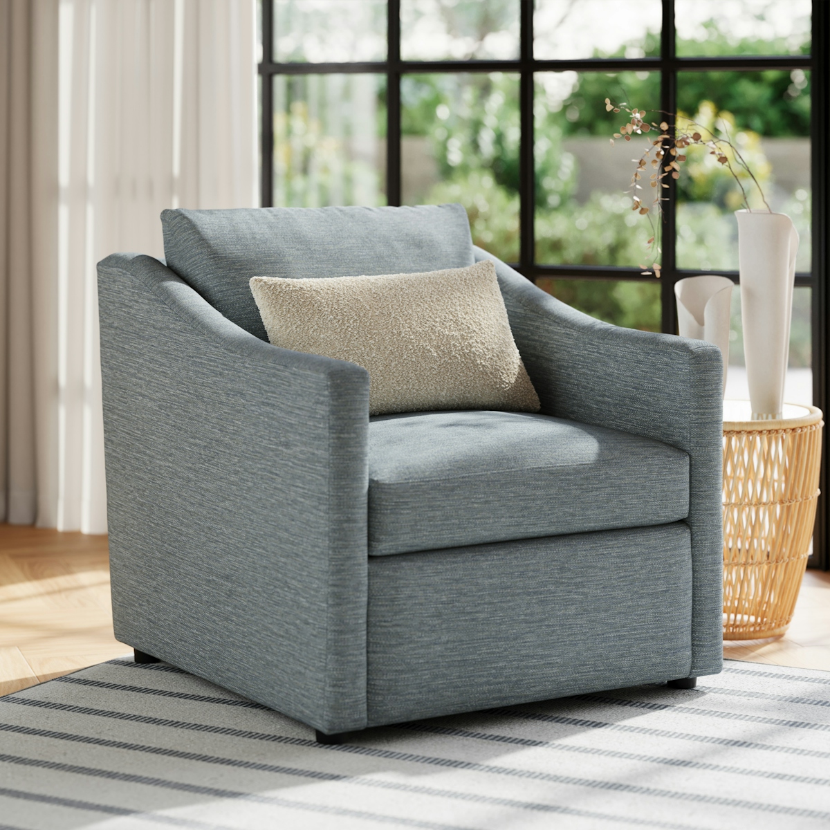 Landry Silver Light Blue Lounge Chair | Article