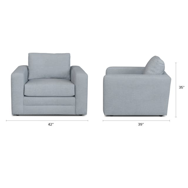 Riley Silver Light Blue Lounge Chair | Article