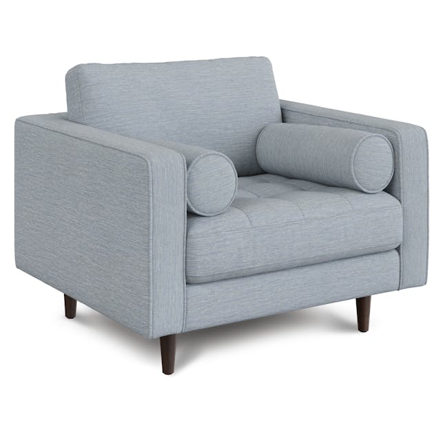 Sven Silver Light Blue Tufted Lounge Chair | Article