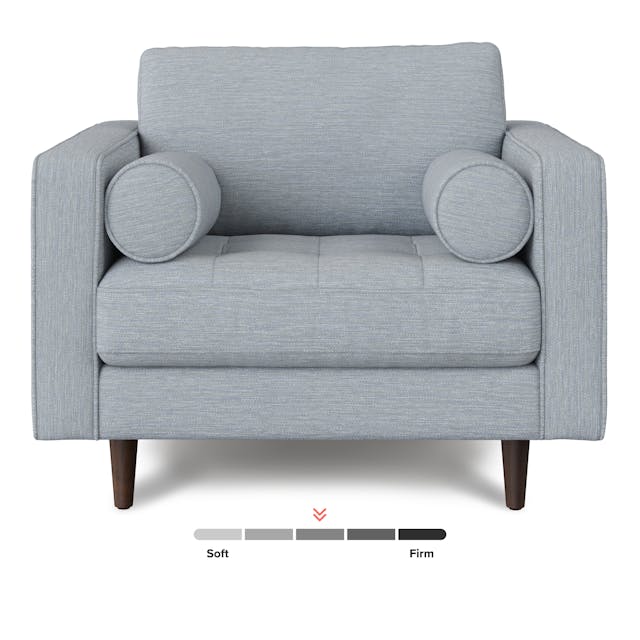 Sven Silver Light Blue Tufted Lounge Chair | Article