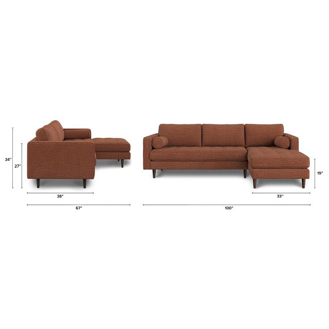 Rust colored leather sectional sofa store