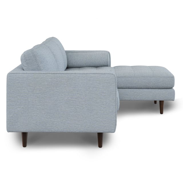 Sven Silver Light Blue Tufted Right Chaise Sectional Sofa | Article