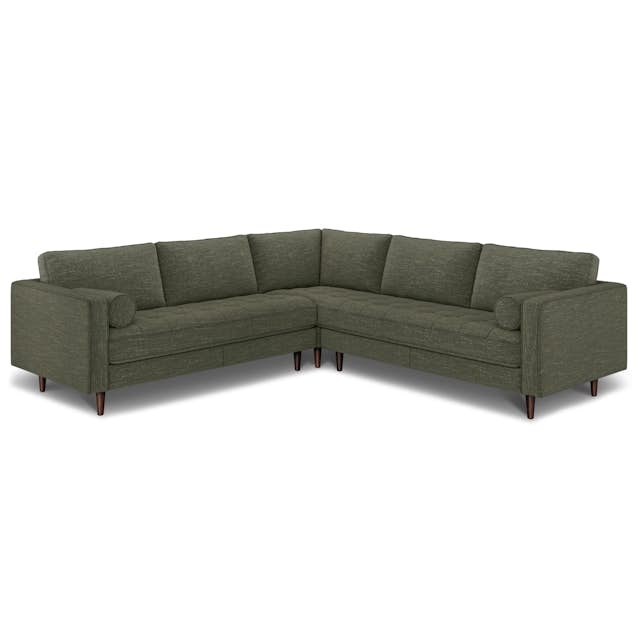 Sven Fir Green Tufted Corner Sectional Sofa | Article