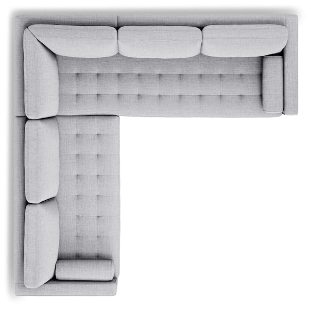 Sven Stone Gray Tufted Corner Sectional Sofa | Article
