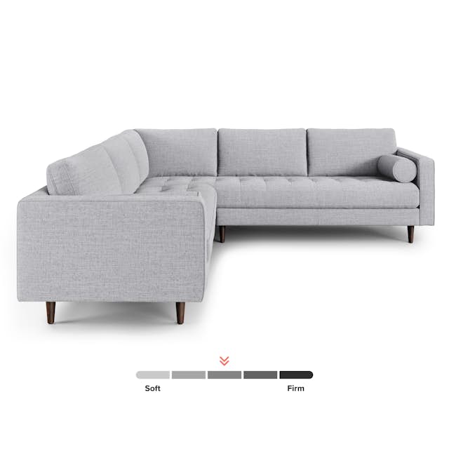 Sven Stone Gray Tufted Corner Sectional Sofa | Article