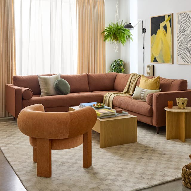 Sven Ratine Oxide Tufted Corner Sectional Sofa | Article