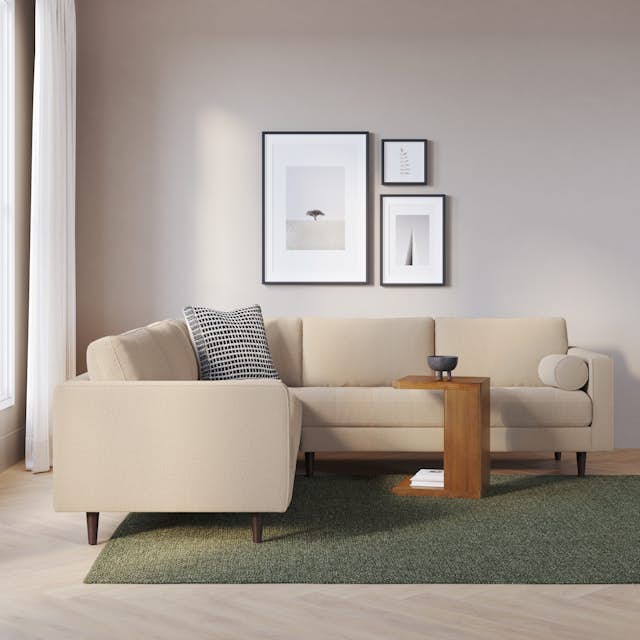 Sven Ratine Buff Tufted Corner Sectional Sofa | Article