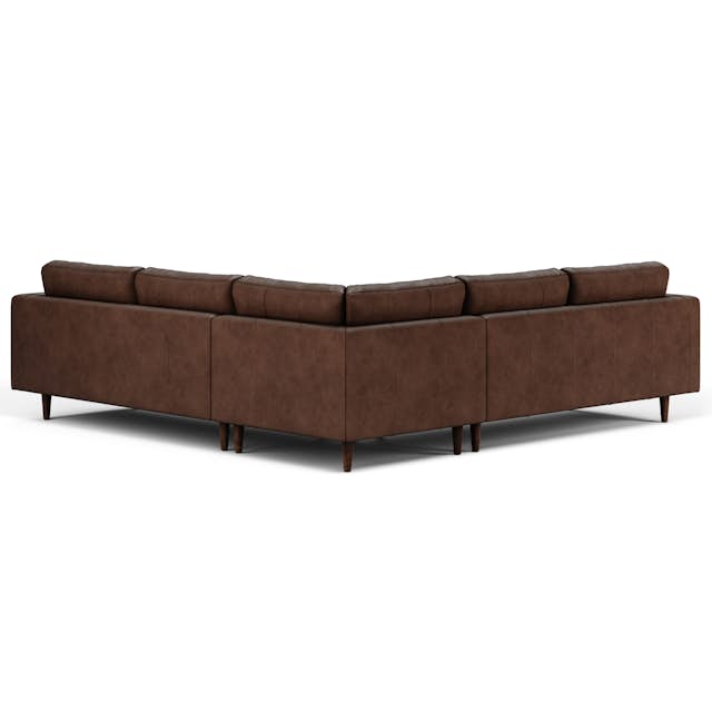 Sven Charme Chocolat Tufted Leather Corner Sectional Sofa | Article
