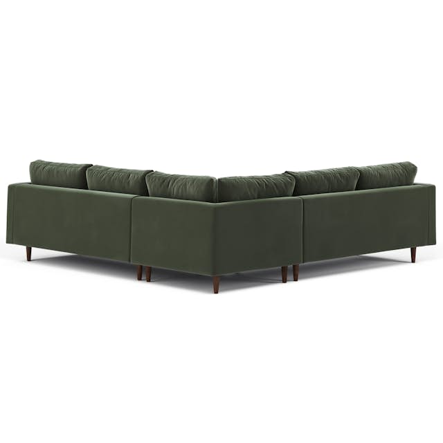 Sven Plush Pacific Green Tufted Velvet Corner Sectional | Article