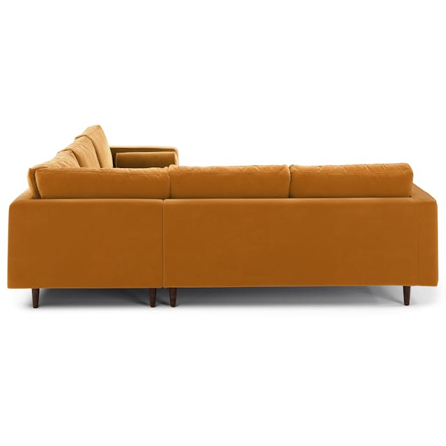 Sven Plush Pacific GingerTufted Velvet Corner Sectional Sofa | Article