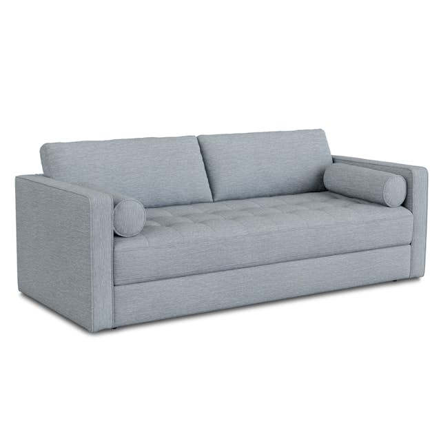 Sven Silver Light Blue Tufted Fold-out Sofa Bed | Article