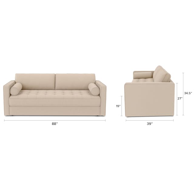 Sven Ratine Buff Tufted Fold-out Sofa Bed | Article