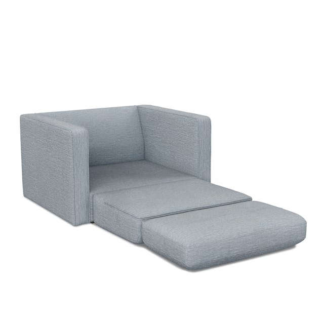 Sven Silver Light Blue Fold-out Bed Sleeper Lounge Chair | Article