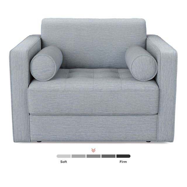 Sven Silver Light Blue Fold-out Bed Sleeper Lounge Chair | Article