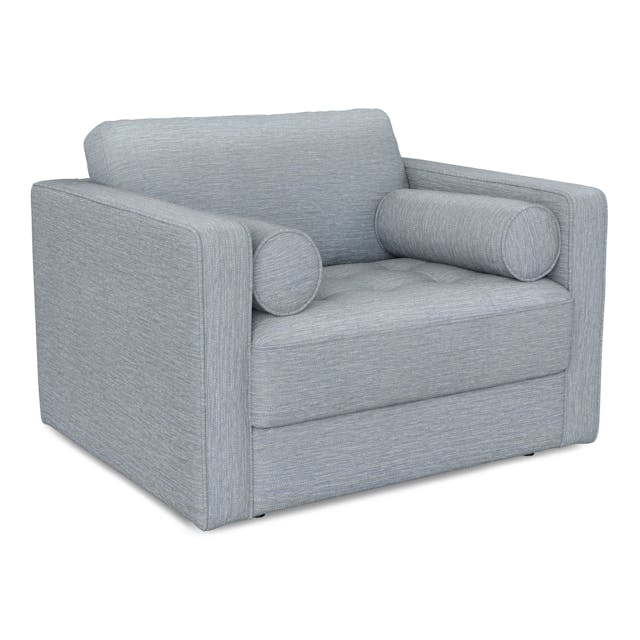 Sven Silver Light Blue Fold-out Bed Sleeper Lounge Chair | Article