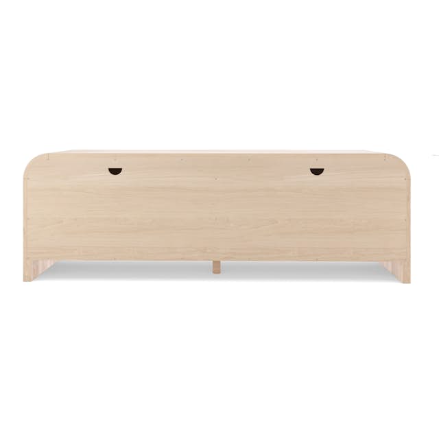 Faydra Natural Ash Wood Media Unit, Cable Management, Rounded Corners ...