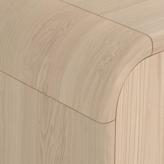 Faydra Natural Ash Wood Media Unit, Cable Management, Rounded Corners ...