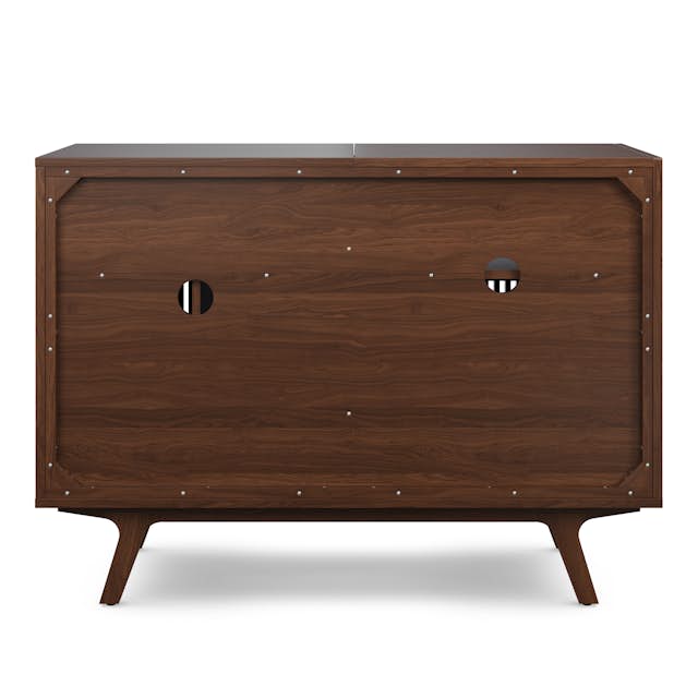 Jokuna American Walnut Vinyl Media Unit w/ Sliding Doors and Record ...
