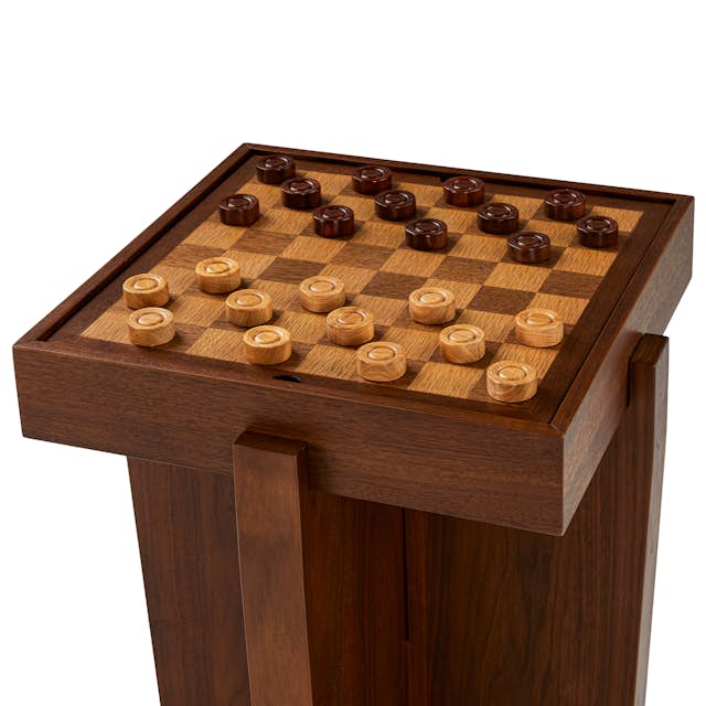 Harmon Walnut Checker board Game Side Table Combo | Article
