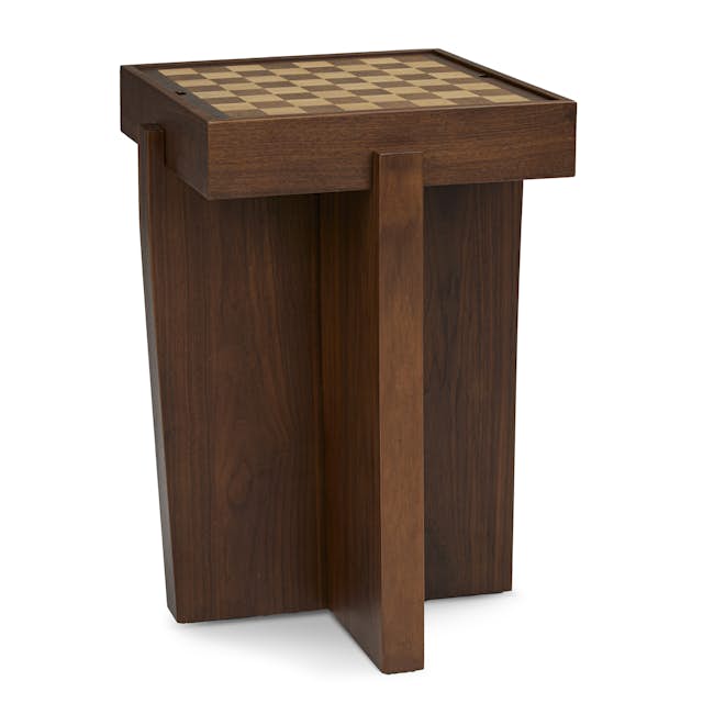 Harmon Walnut Checker board Game Side Table Combo | Article
