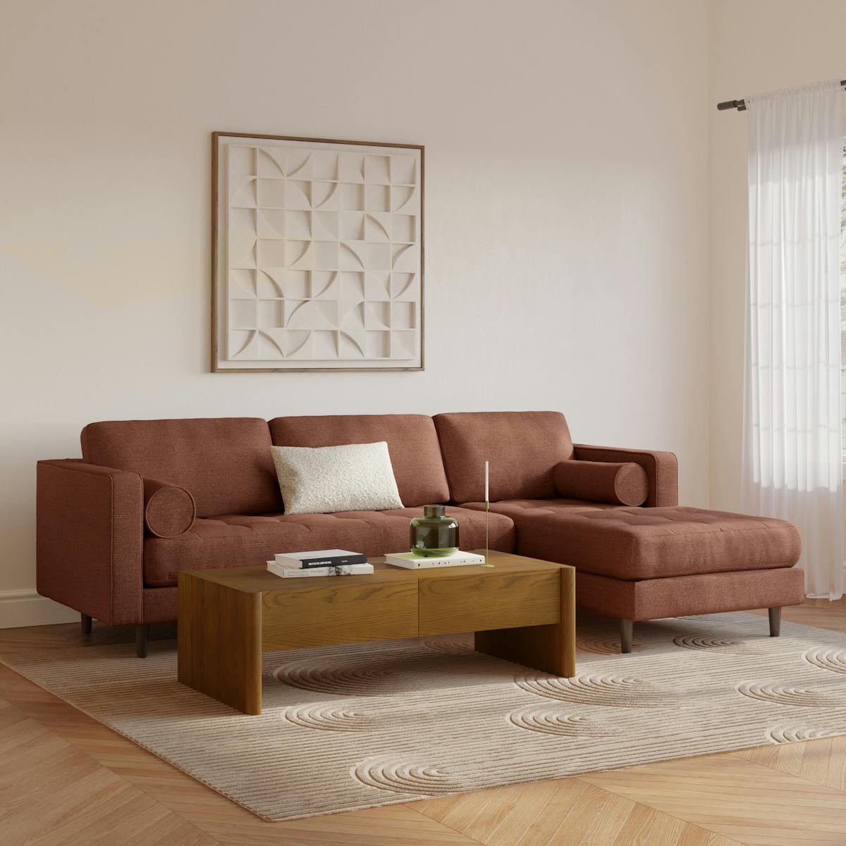 Sven Ratine Oxide Tufted Right Chaise Sectional Sofa | Article