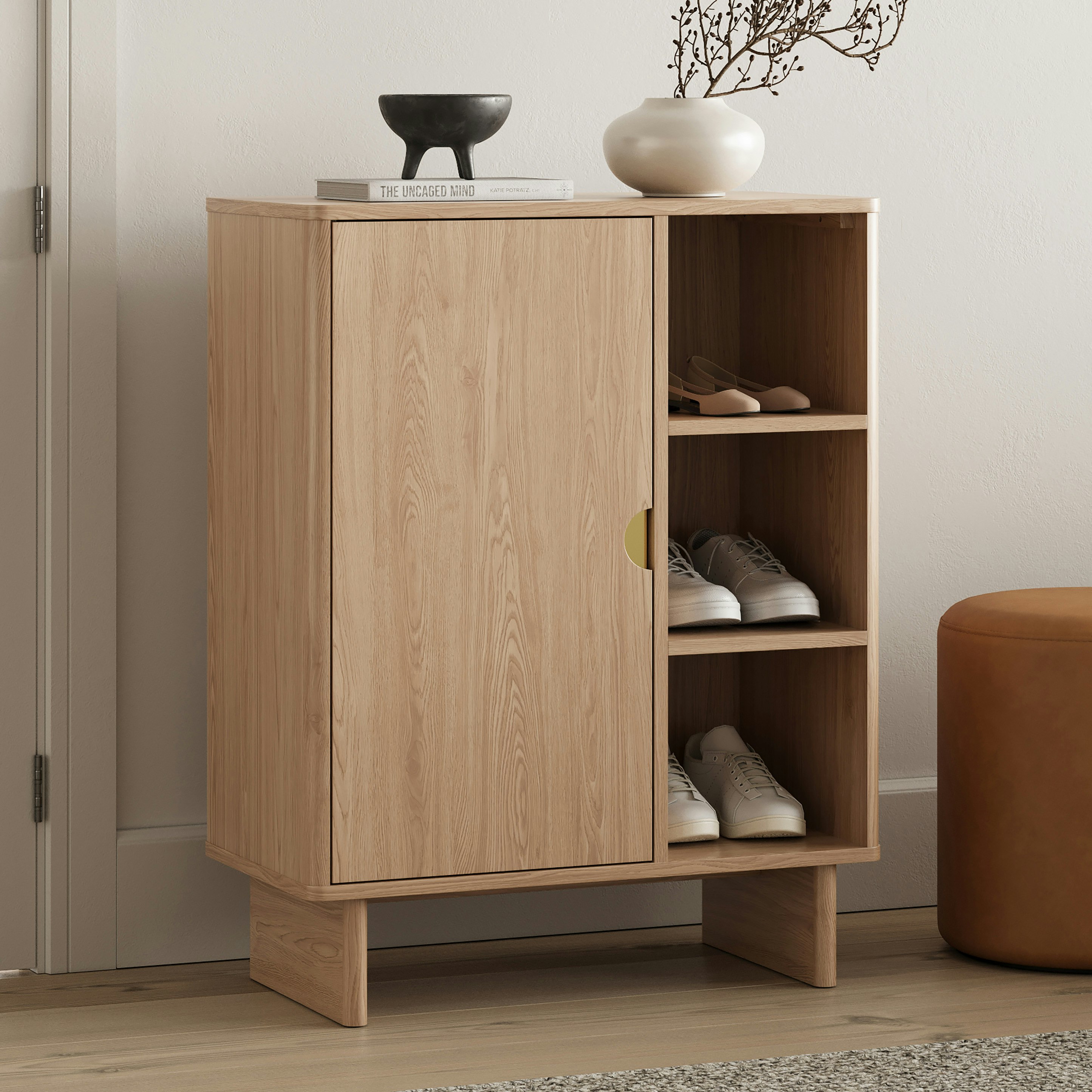 White and oak storage unit store