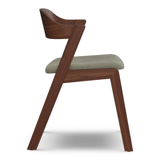 Meja Green Fabric + Walnut Wood Dining Chair | Article