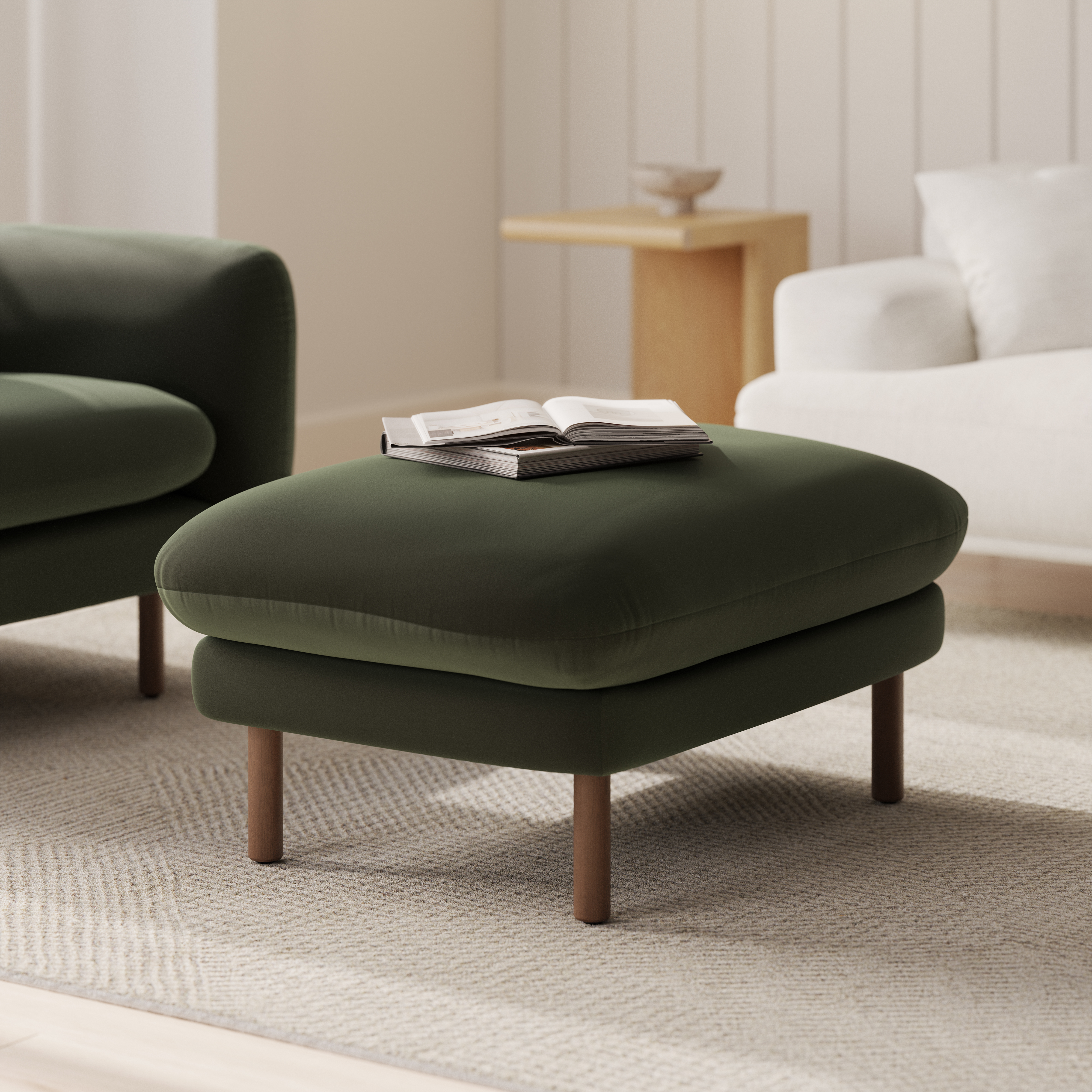 Long velvet ottoman store