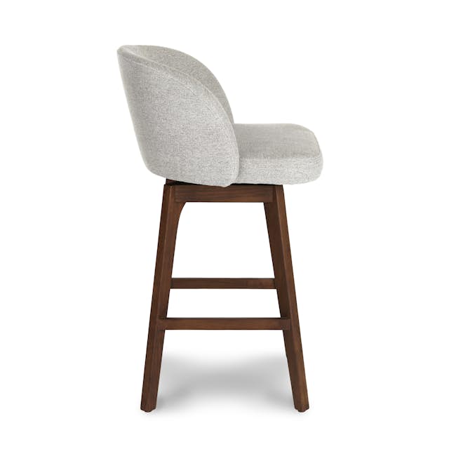 Alta Gray Fabric Swivel Counter Stool, Upholstered Seat and Back ...