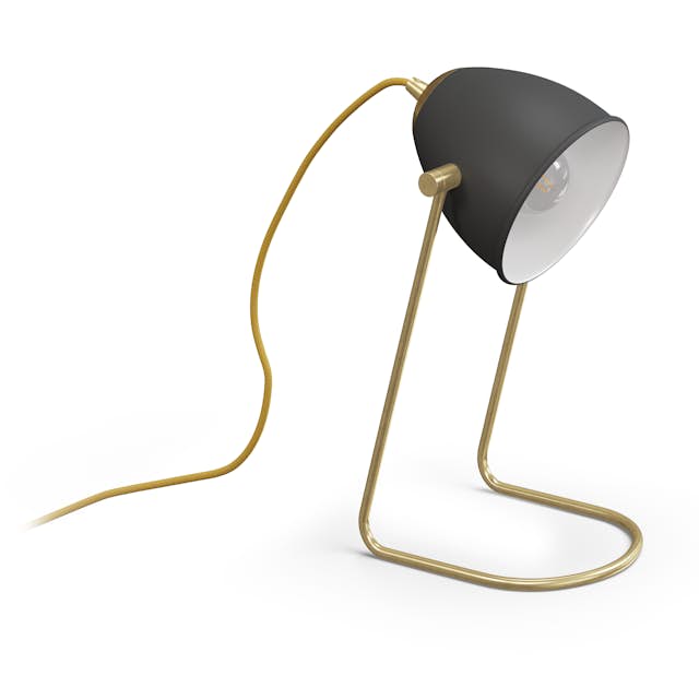 Fila 14" Brushed Brass & Black Metal LED Table Lamp | Article