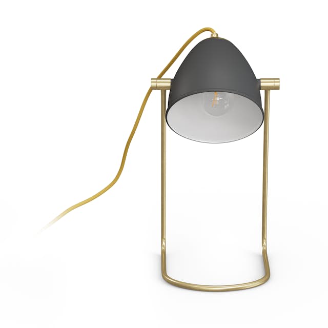 Fila 14" Brushed Brass & Black Metal LED Table Lamp | Article