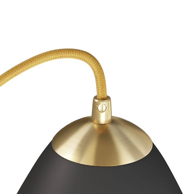 Fila 14" Brushed Brass & Black Metal LED Table Lamp | Article