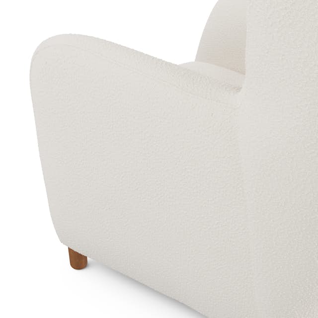 Archie Cream Bouclé Teddy Fabric Wingback Lounge Chair | Article