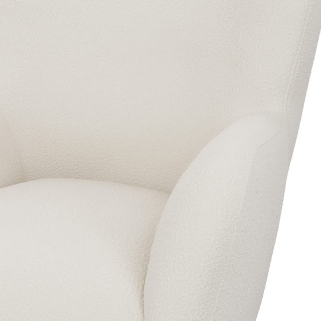 Archie Cream Bouclé Teddy Fabric Wingback Lounge Chair | Article