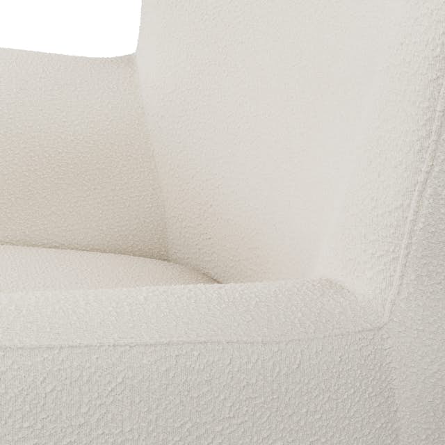 Archie Cream Bouclé Teddy Fabric Wingback Lounge Chair | Article