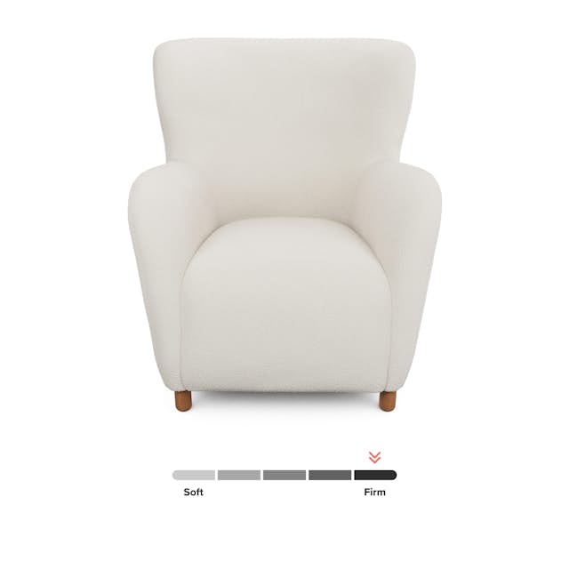 Archie Cream Bouclé Teddy Fabric Wingback Lounge Chair | Article