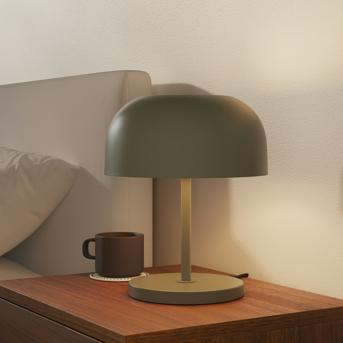 Oslo Powder Coated Green Metal Mushroom Table Lamp | Article