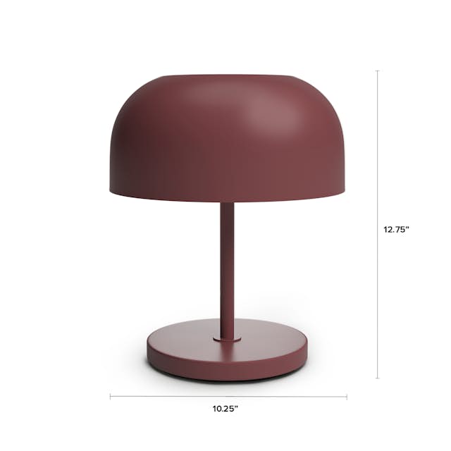 Oslo Powder Coated Red Metal Mushroom Table Lamp | Article