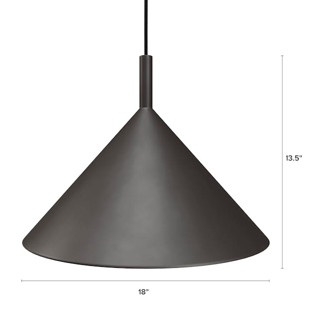 Aino Cinder Black Metal Pendant Lamp, Cone Shade | Article