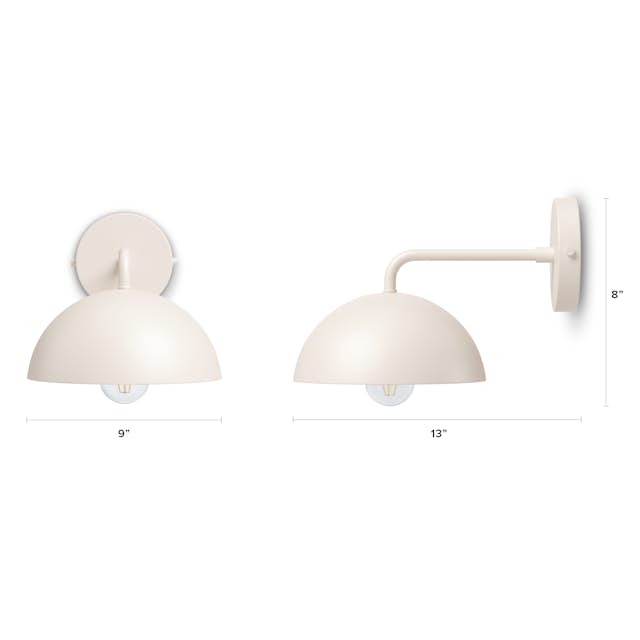 Gemma Rice White Metal Semi Circle Adjustable Sconce | Article