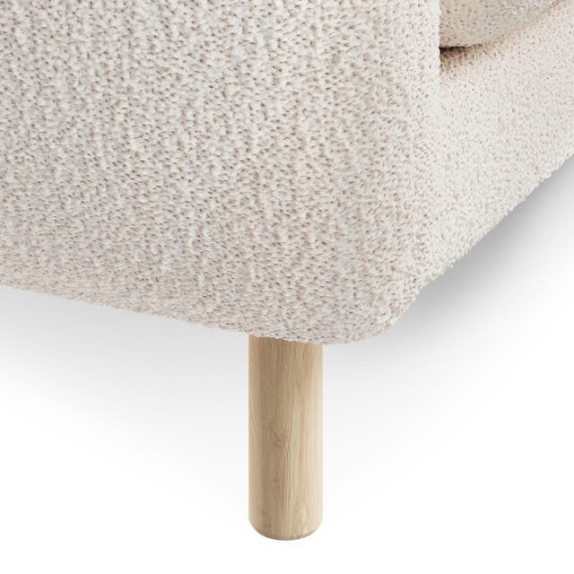 Sanders Ivory Wool Bouclé Reversible Chaise Sectional Sofa | Article