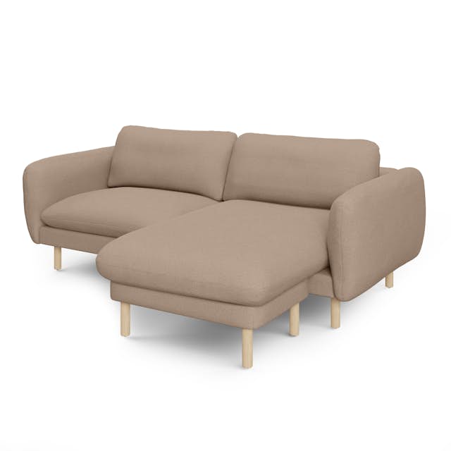 Sanders Sandstone Wool Bouclé Reversible Chaise Sectional Sofa, | Article