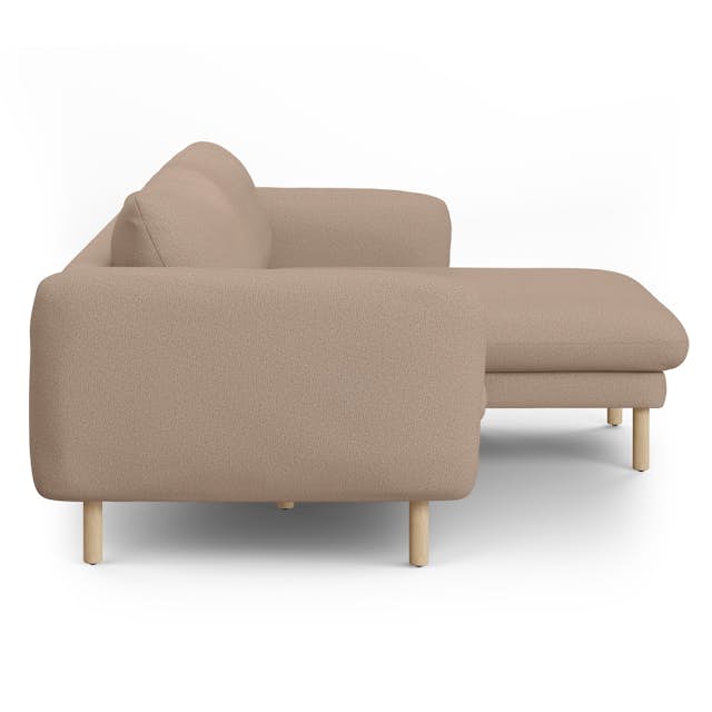 Sanders Sandstone Wool Bouclé Reversible Chaise Sectional Sofa, | Article