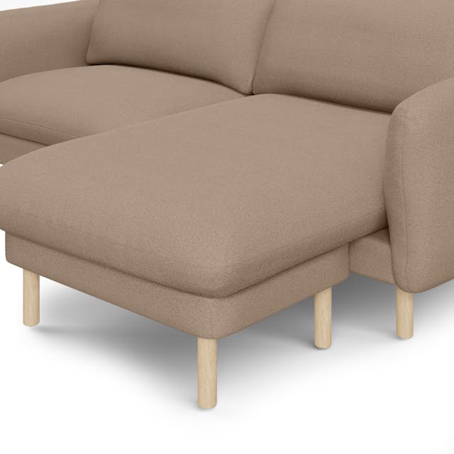 Sanders Sandstone Wool Bouclé Reversible Chaise Sectional Sofa, | Article