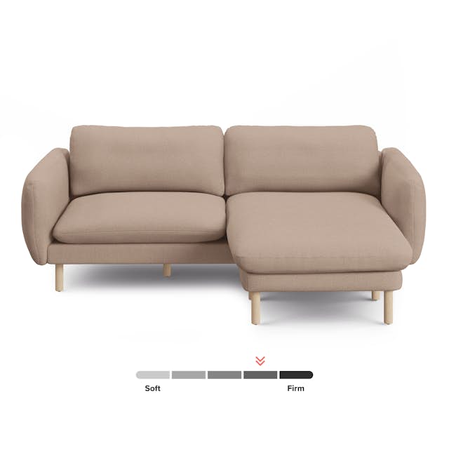 Sanders Sandstone Wool Bouclé Reversible Chaise Sectional Sofa, | Article