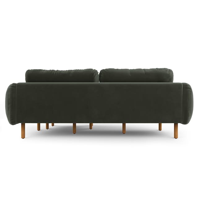Sanders Pacific Green Velvet Reversible Chaise Sectional Sofa, Solid ...