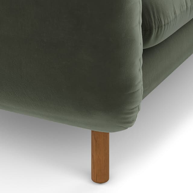 Sanders Pacific Green Velvet Reversible Chaise Sectional Sofa, Solid ...