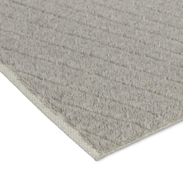 Tetra Gray 8 x 10 Rug, Textured Geometric Pattern, Machine Washable ...